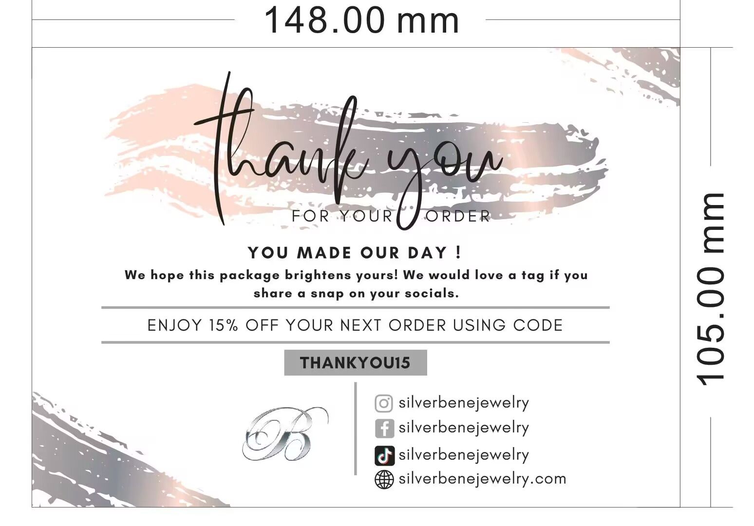 Customized Thanks Card After Sales Cards